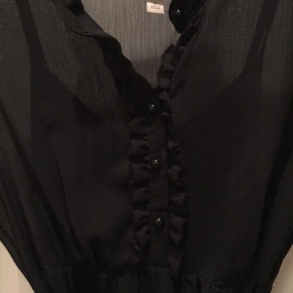 Merona | Dresses | Merona Black Short Sleeved Tie Front Dress | Poshmark